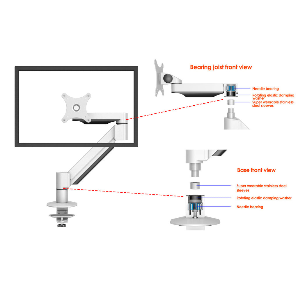 ThingyClub CDTZ2S Professional Gas Spring Desk Mount LCD Monitor Arm S ...