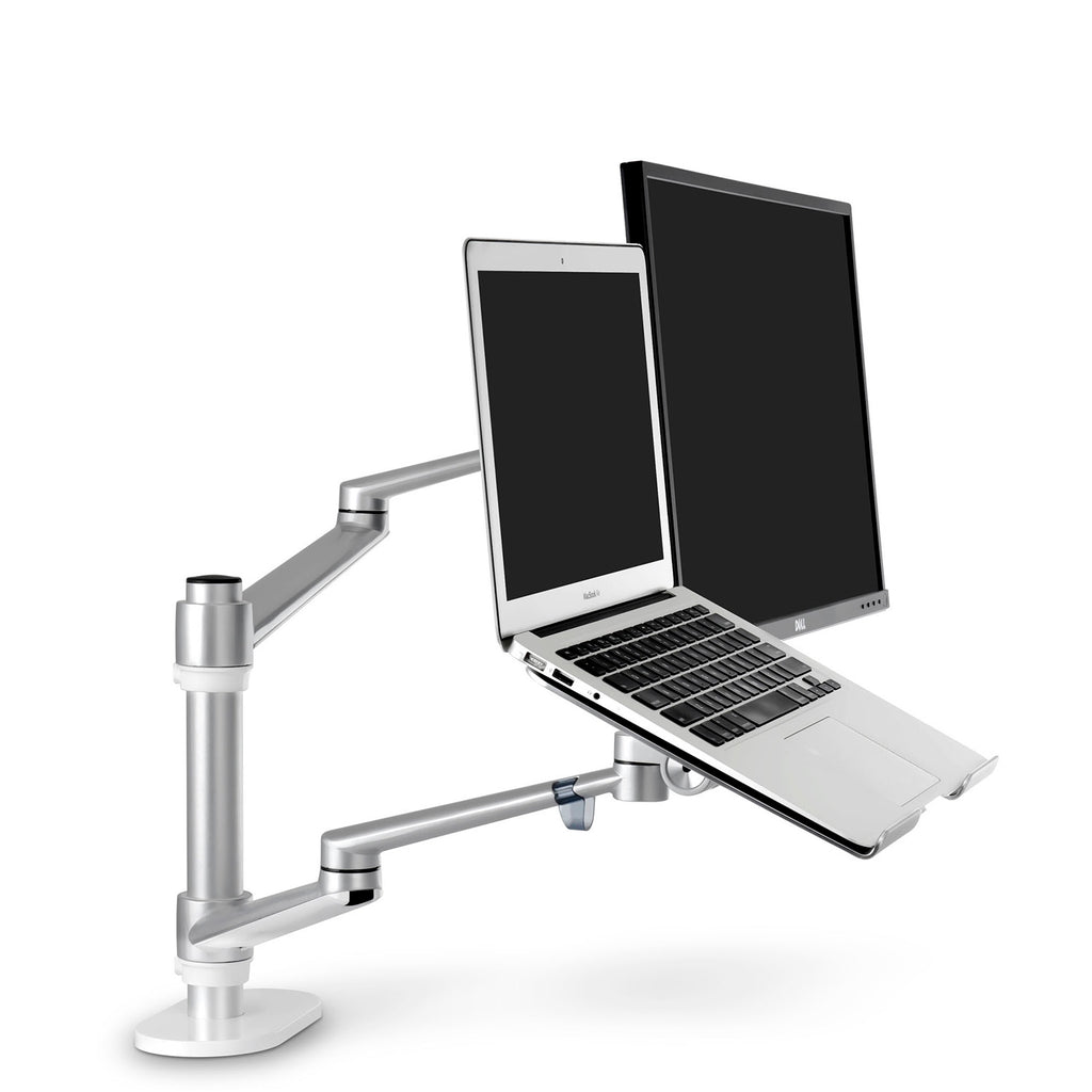 ThingyClub Dual Arm Laptop and Monitor Stand – Single Height Adjustabl ...